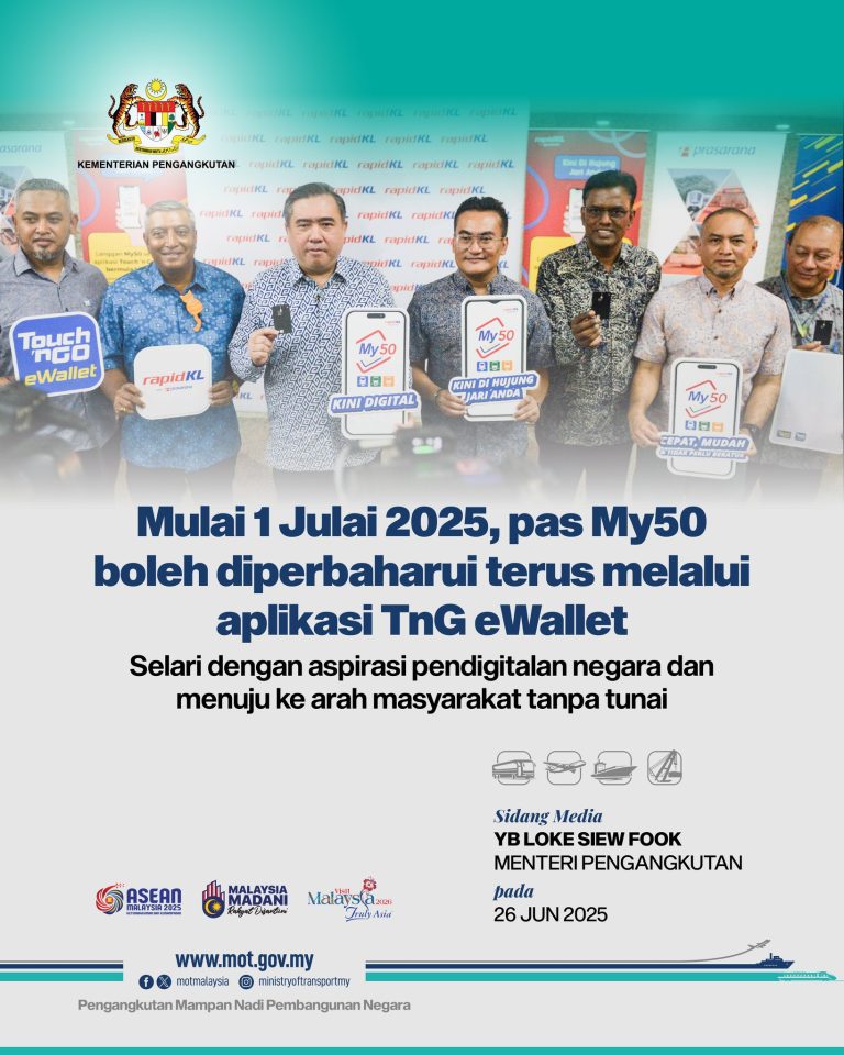Pas Perjalanan My50 Kini Boleh Diperbaharui Secara Digital Melalui Aplikasi TnG eWallet Mulai 1 ...